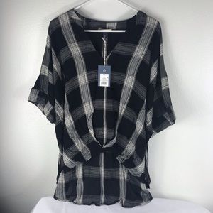 Universal Thread | Tops | Universal Thread Wrap Front Plaid Blouse ...